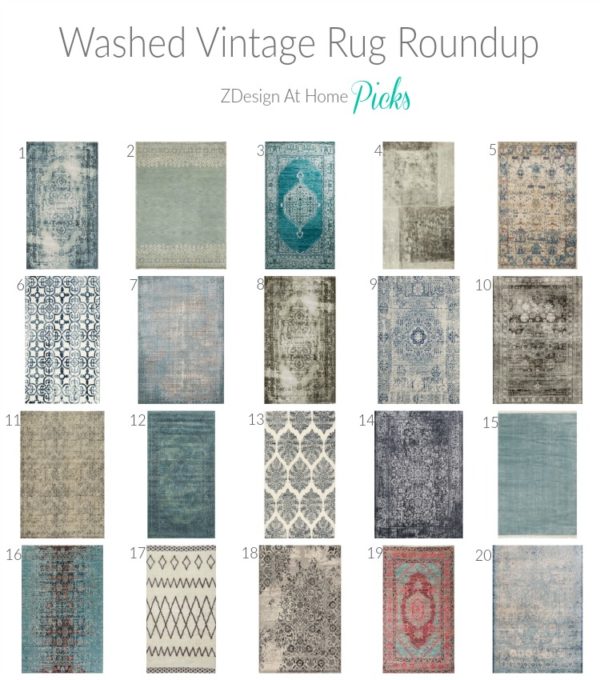 Finding The perfect Washed Vintage Inspired Rug - ZDesign At Home