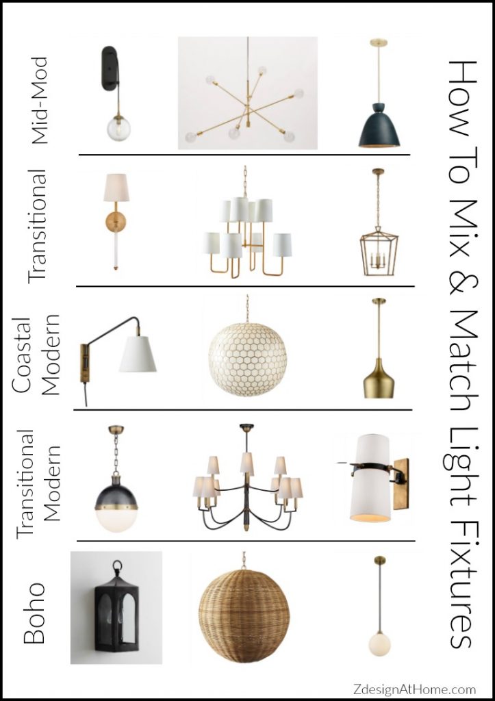 3 Simple Tips for Mixing & Matching Light Fixtures - ZDesign At Home